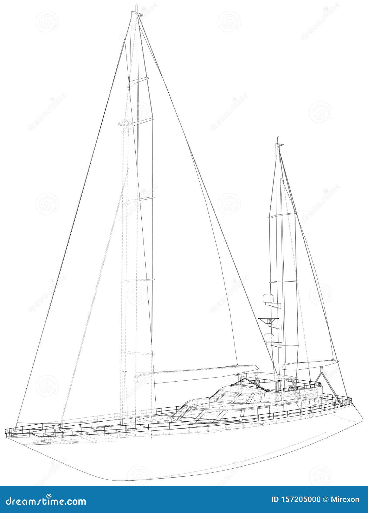 Yacht. EPS10 Format. Wire-frame Vector Created of 3d Stock Vector ...