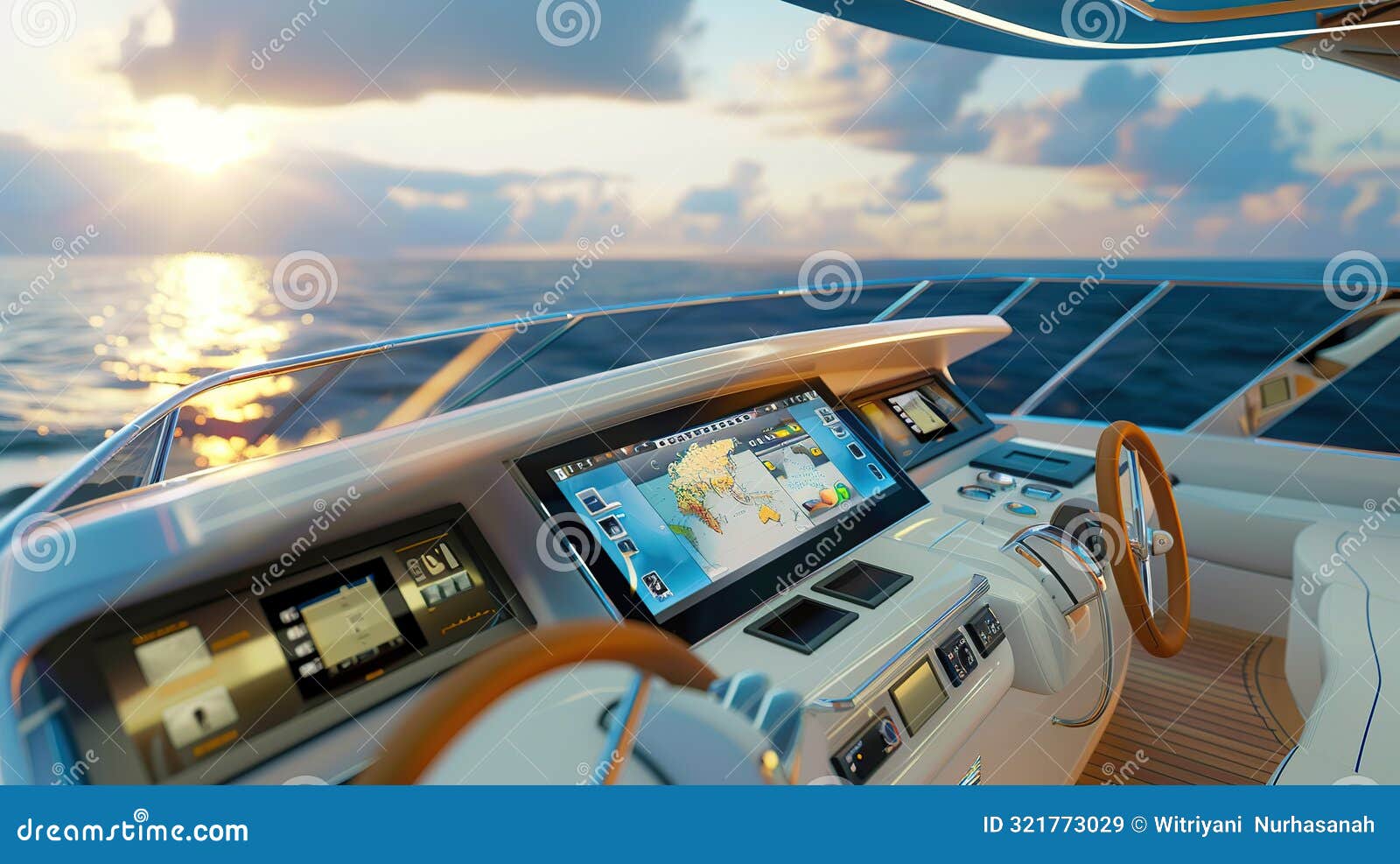 Yacht Fly Bridge Open Deck Modern and Luxury Equipped. Generative Ai ...