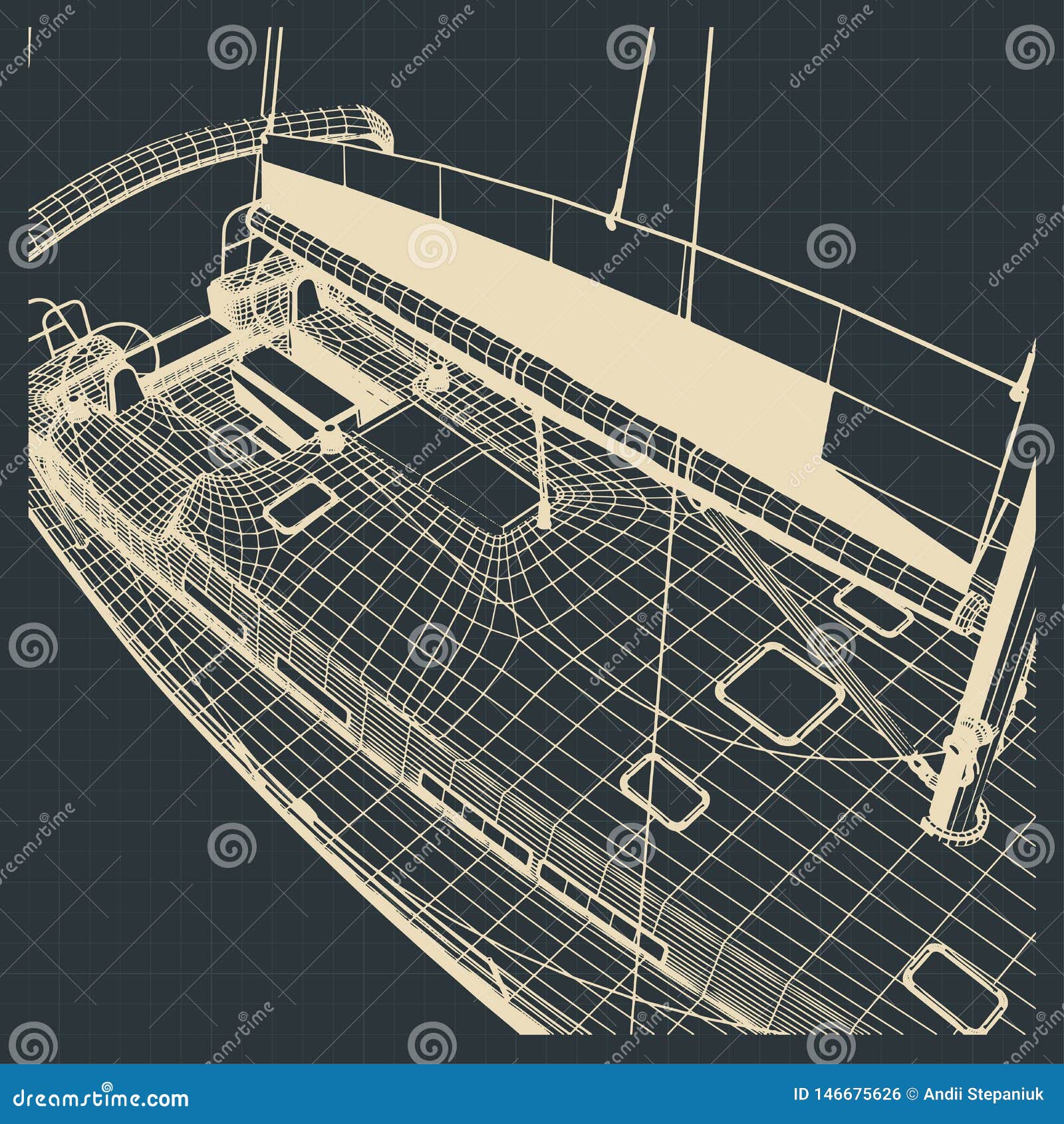 Yacht hull drawings stock vector. Illustration of sketch - 146675626