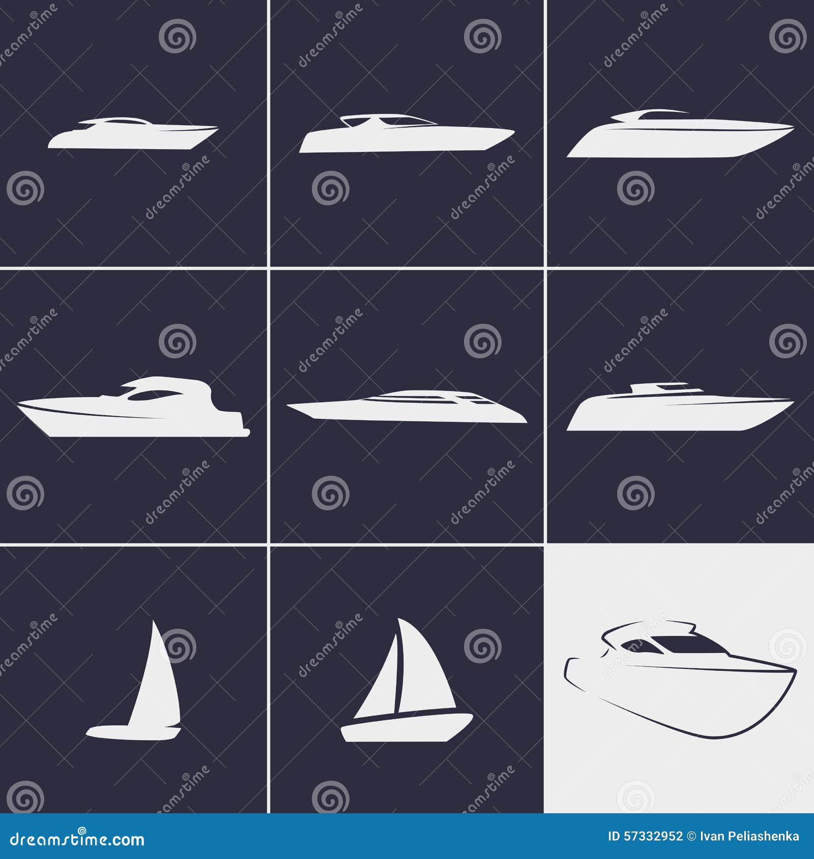 Yacht icons stock illustration. Illustration of speed - 57332952