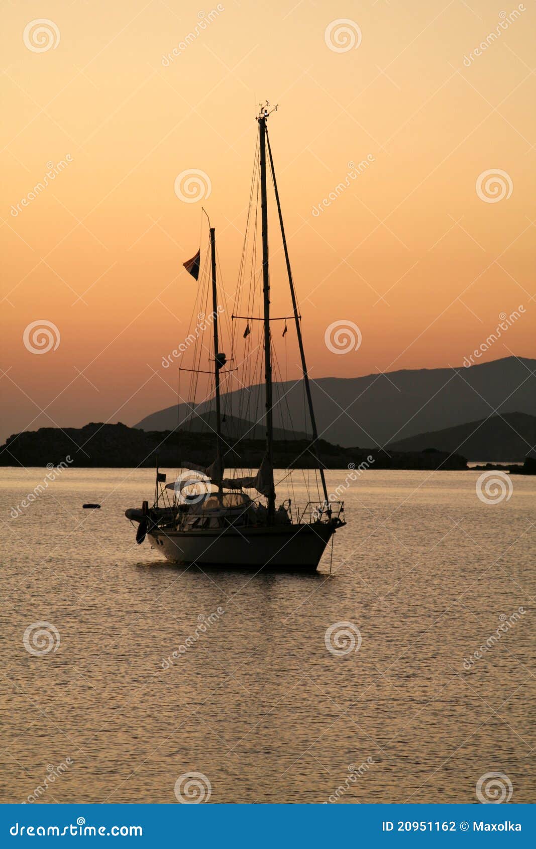 Yacht in the morning stock photo. Image of hill, stand - 20951162