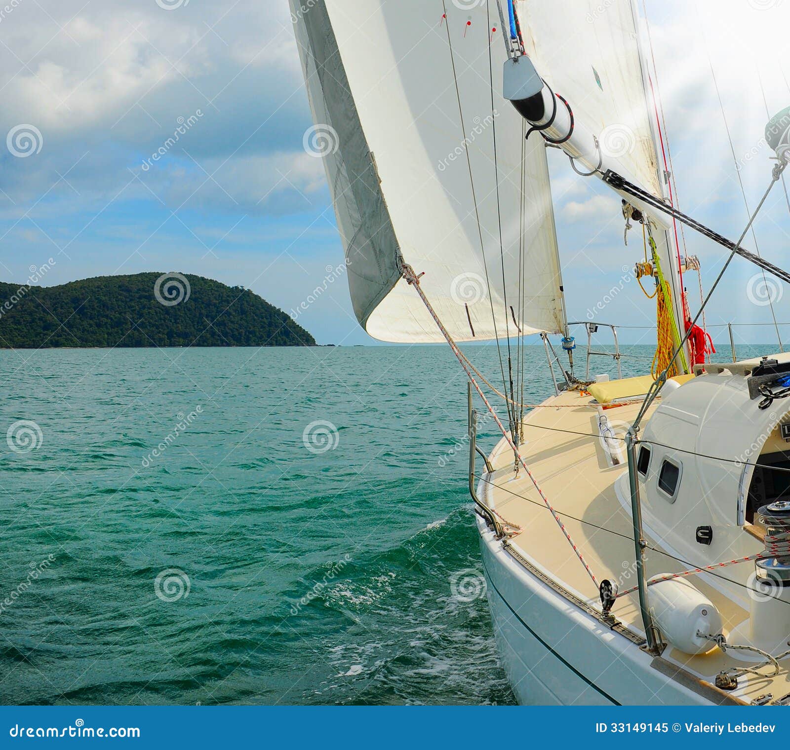Yacht in the open sea stock image. Image of holiday, navigation - 33149145