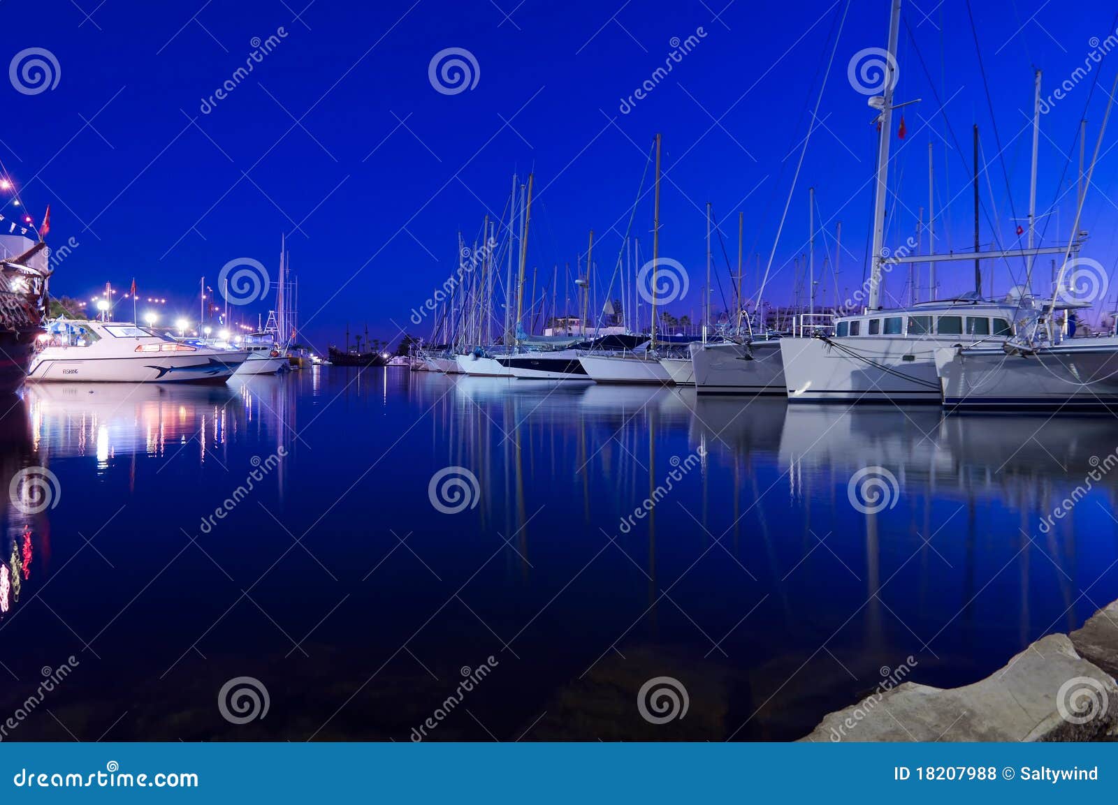 Yacht port at night stock photo. Image of pier, quiet - 18207988