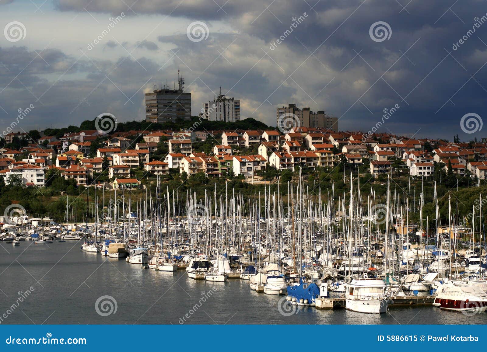 Yacht port in Pula stock image. Image of croatia, port - 5886615