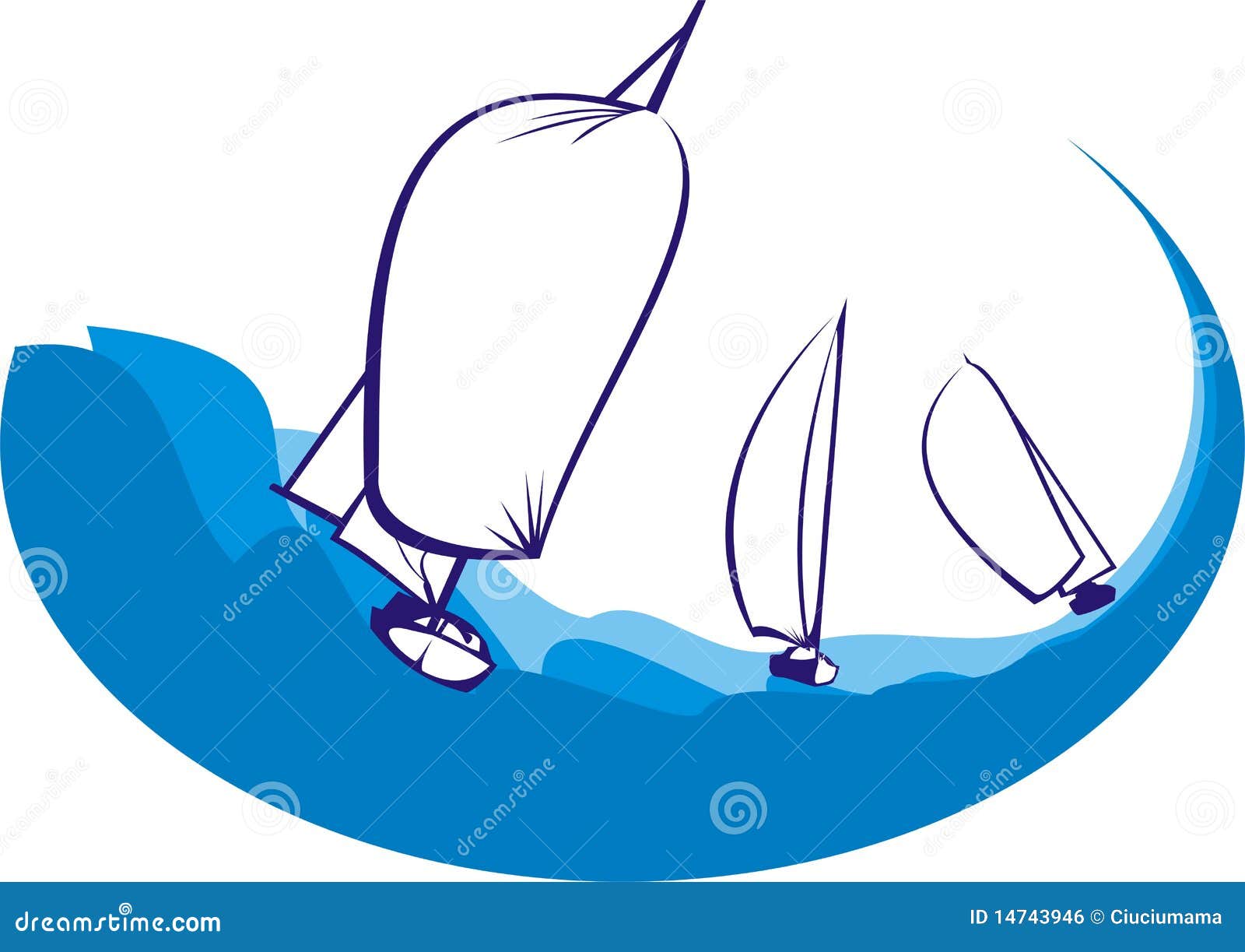 Yacht racing stock vector. Illustration of wave, bosun - 14743946