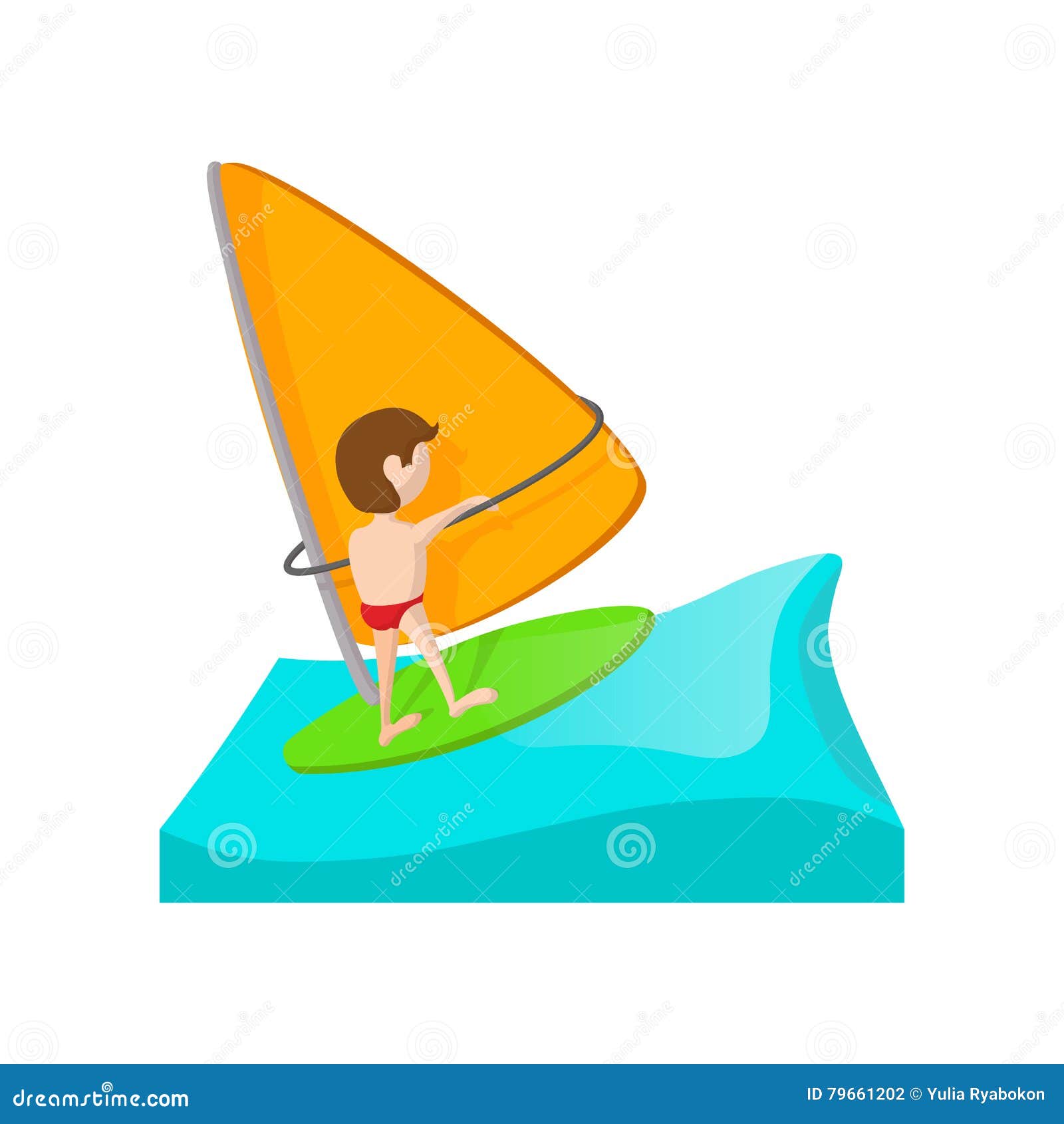Yacht racing cartoon icon stock vector. Illustration of ship - 79661202
