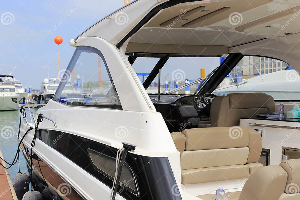 Yacht rear view stock photo. Image of power, white, ship - 53790102