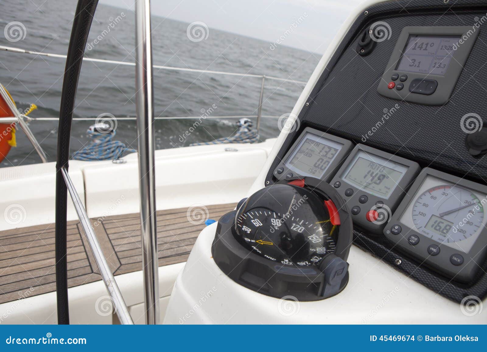 Yacht s Compass stock photo. Image of focus, information - 45469674