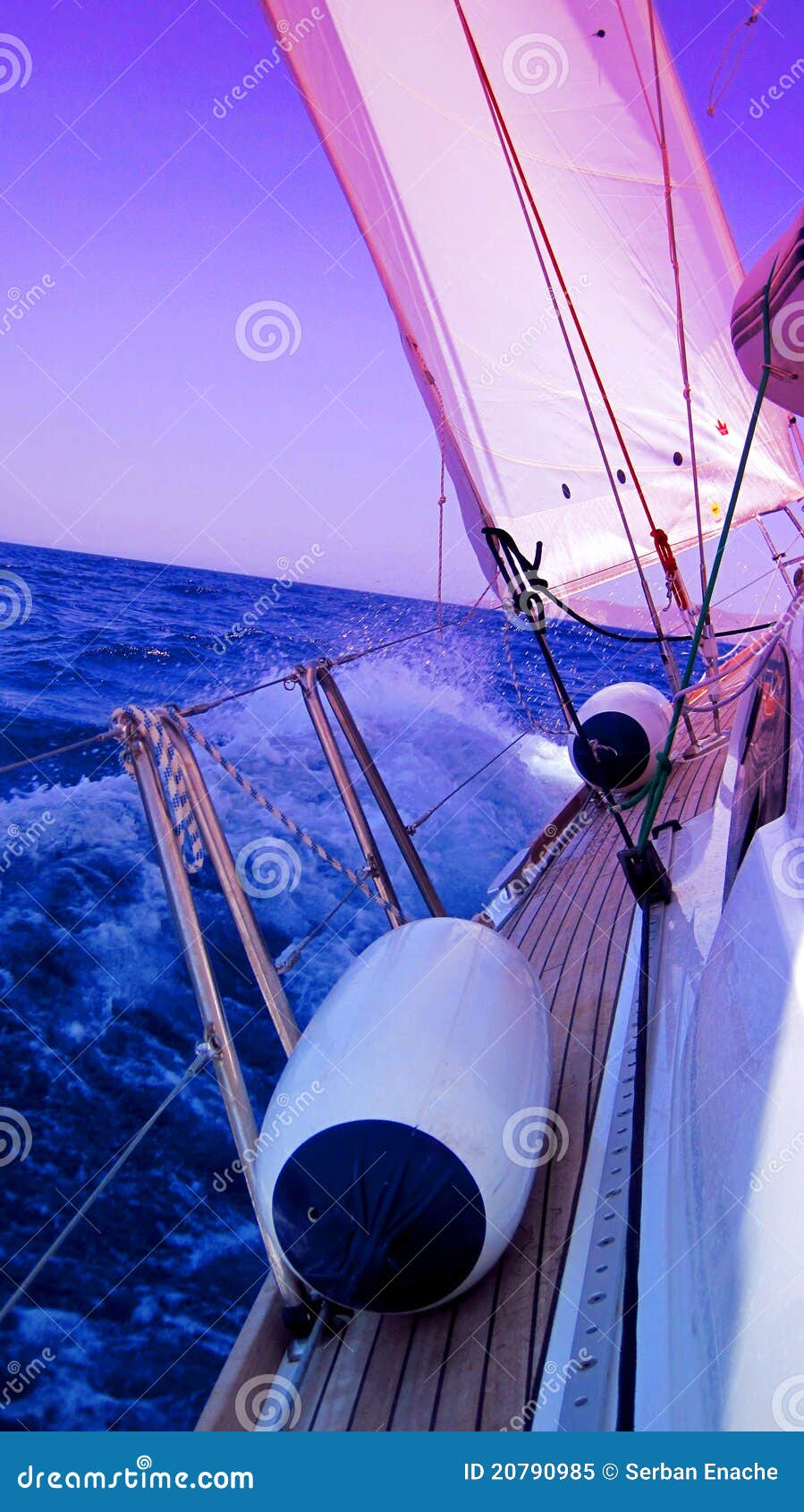 Yacht sailing in blue sea stock image. Image of scenery - 20790985