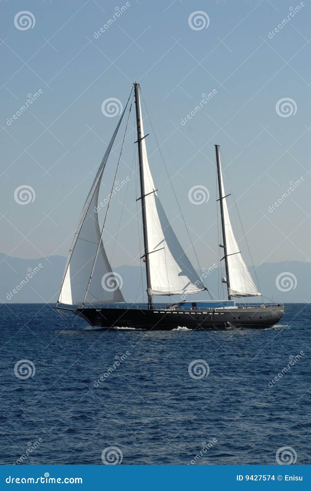 Yacht sailing in blue sea stock photo. Image of ship, travels - 9427574