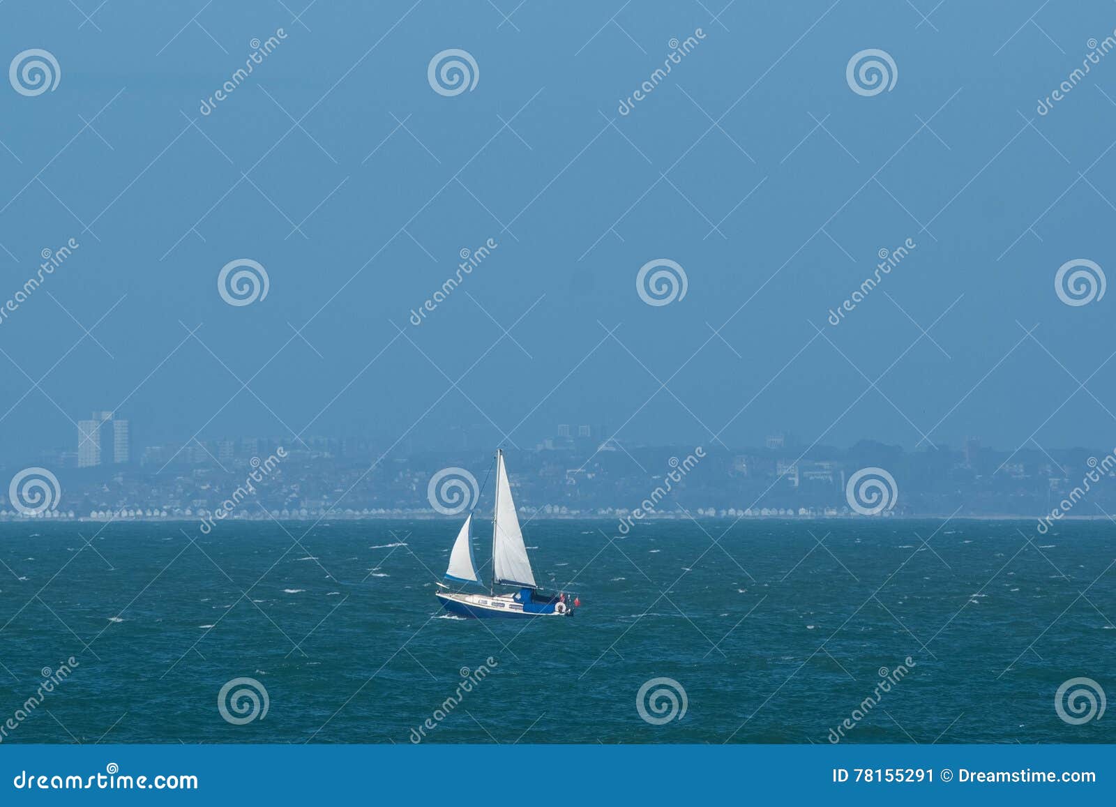 A Yacht Sailing on the English Channel Stock Image - Image of britain ...