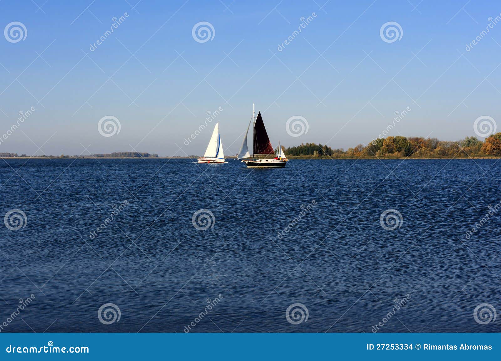 Yacht sailing on lake stock photo. Image of coast, vessel - 27253334