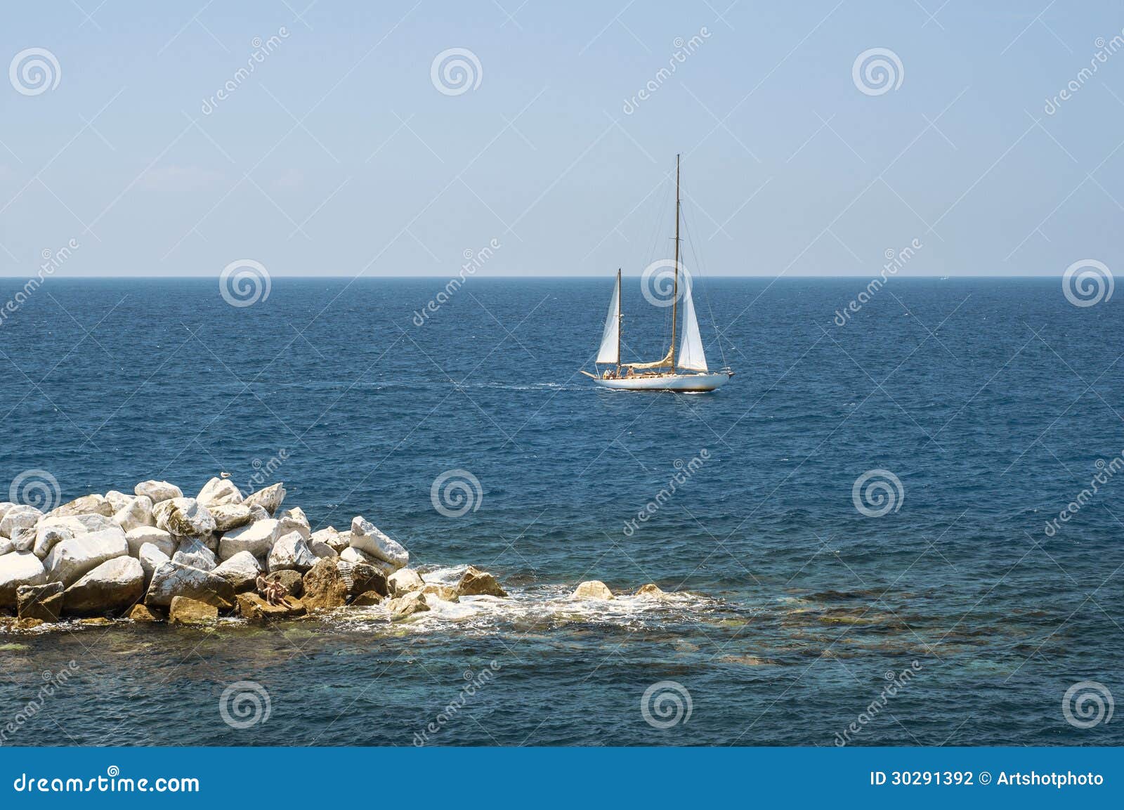 Yacht Sailing in the Mediterranean Sea Stock Photo - Image of marina ...