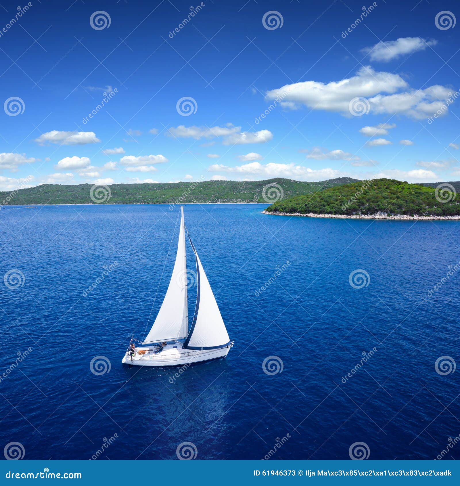 Yacht Sailing on Open Sea at Windy Day Stock Image - Image of regatta ...