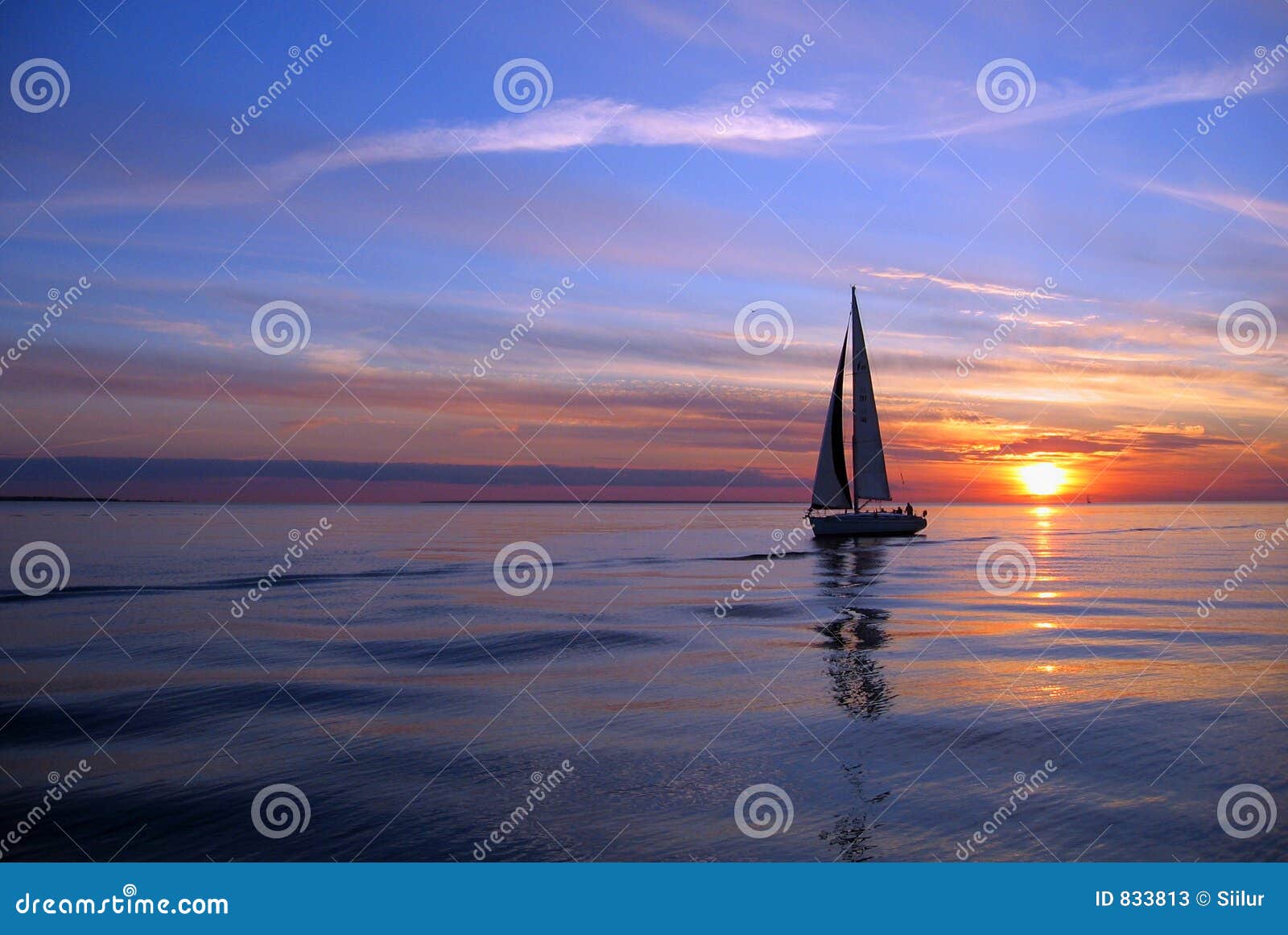 Yacht sailing at sunset stock image. Image of leisure, calm - 833813