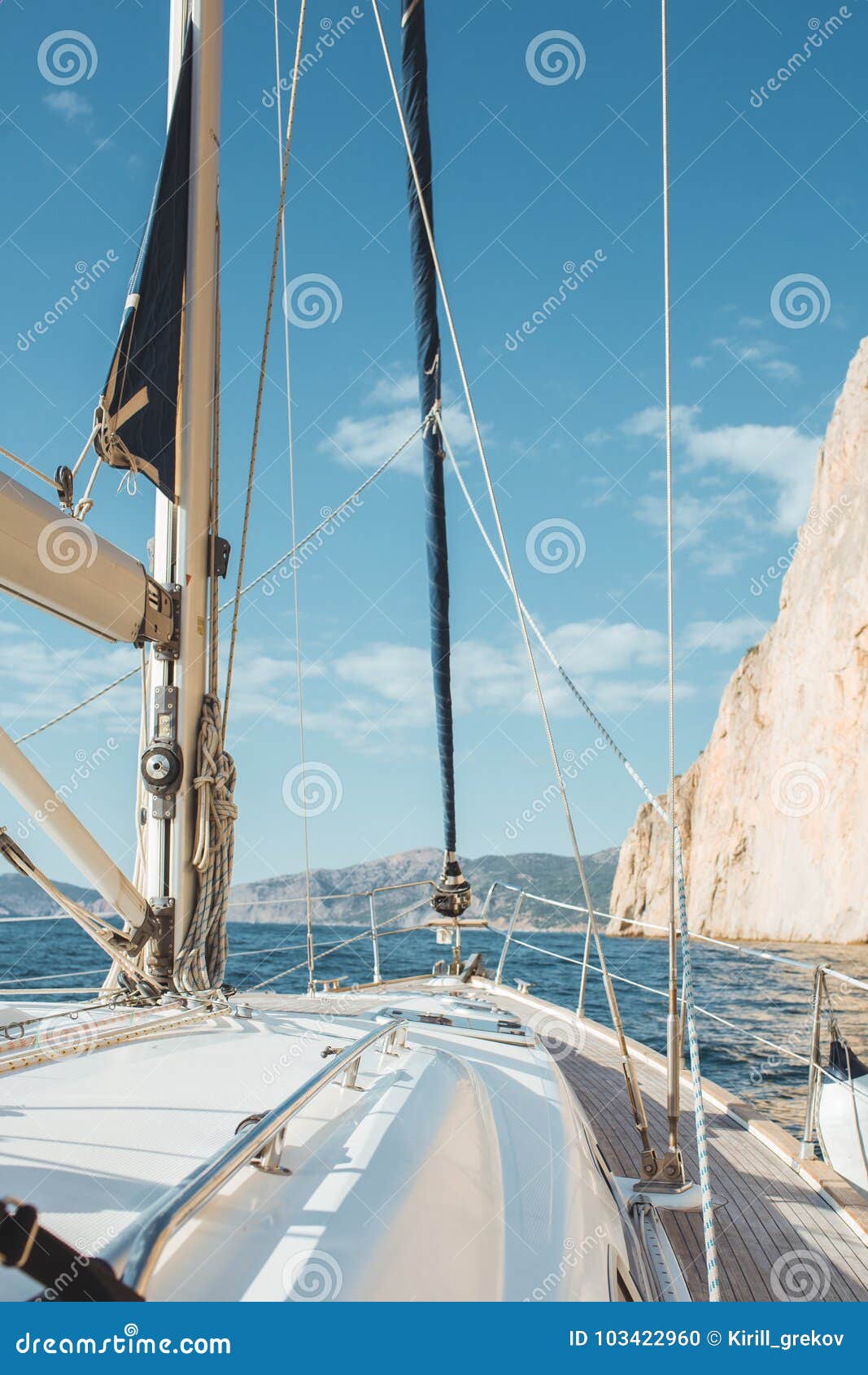 Yacht Sailing in the Tropical Sea Stock Photo - Image of explore ...