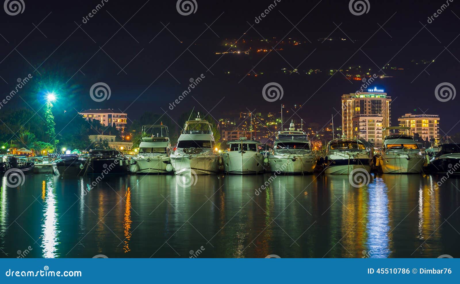 Yacht on the Sea Pier at Night Stock Photo - Image of harbour, nautical ...