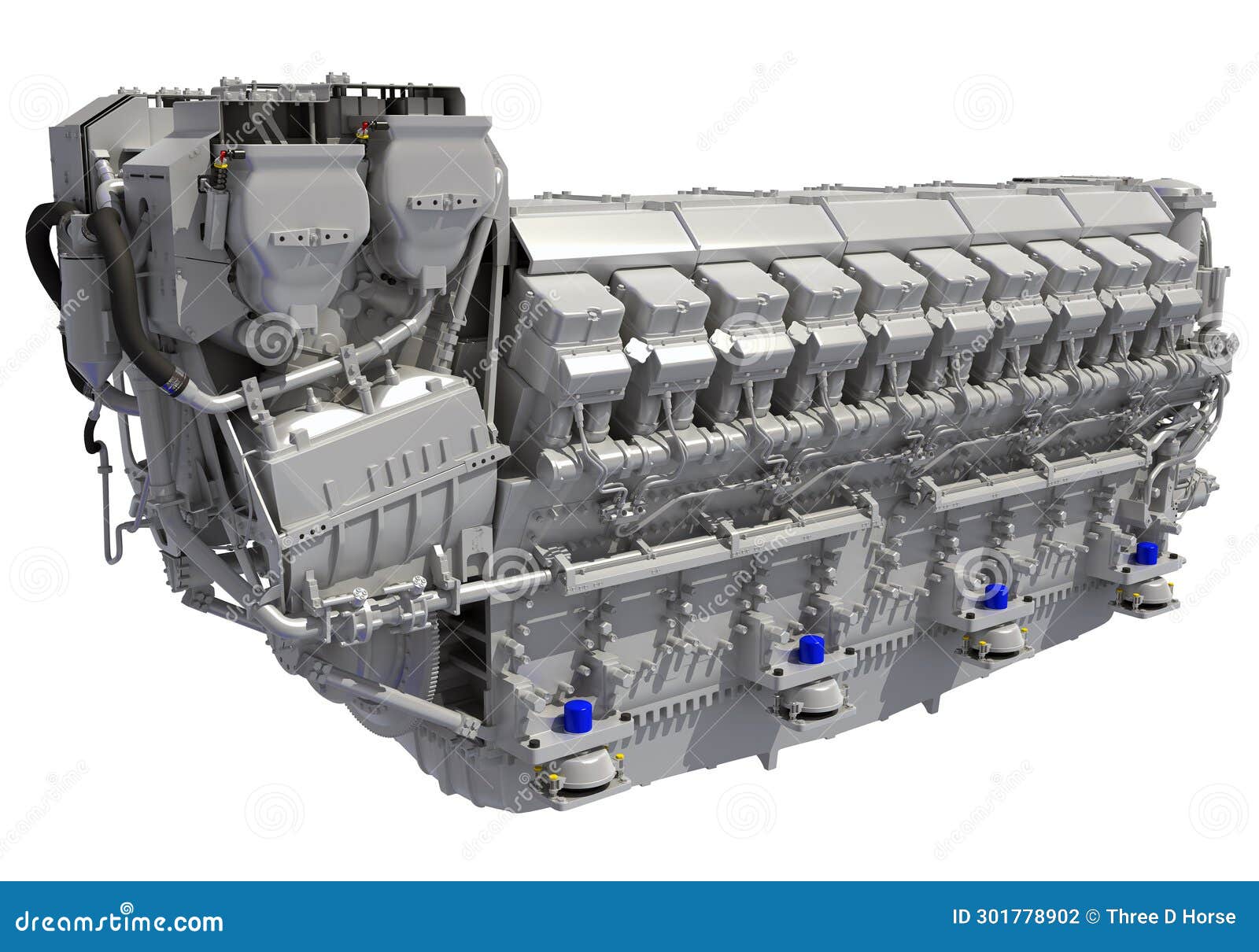 Yacht and Ship Engine 3D Rendering Stock Illustration - Illustration of ...