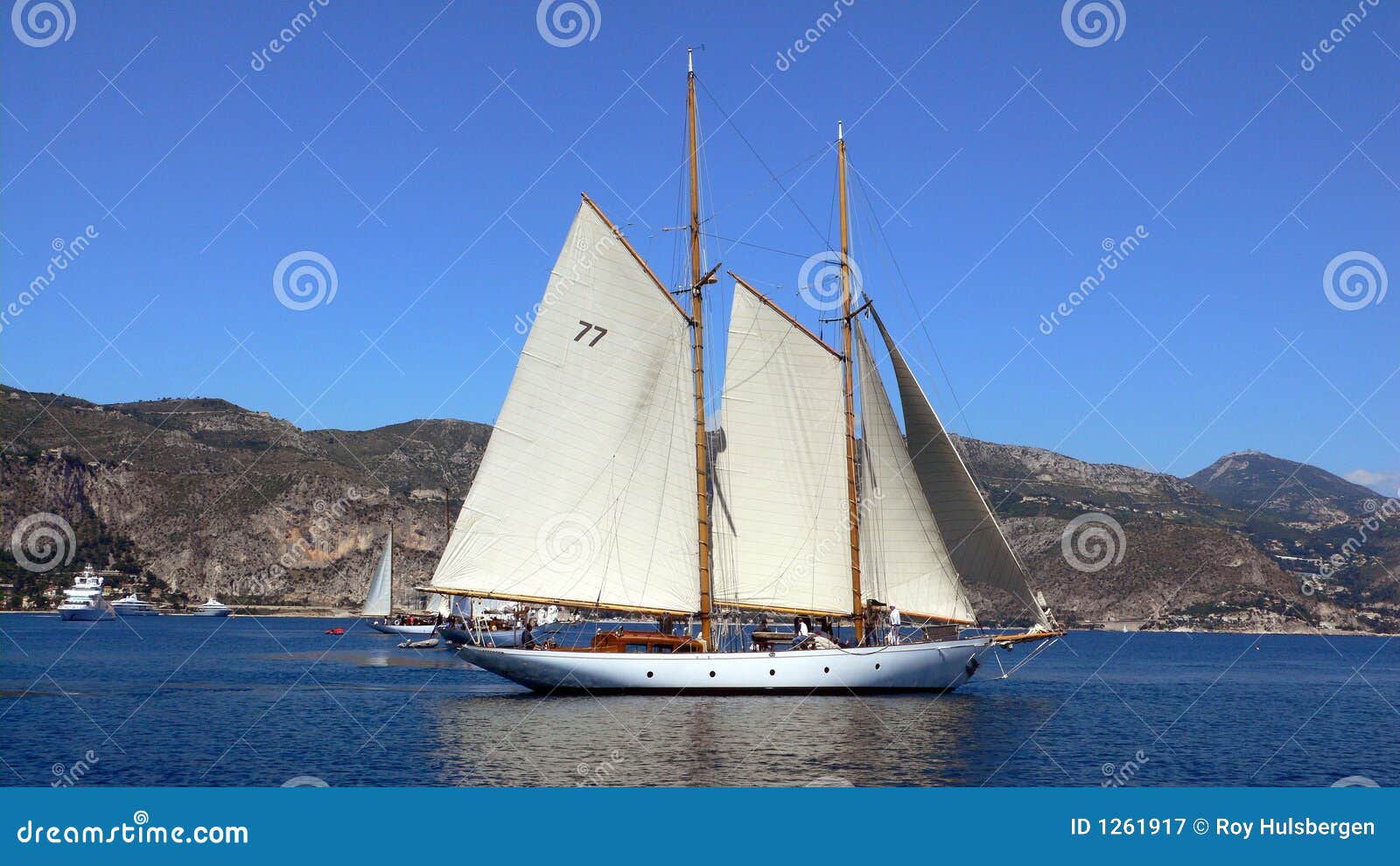 Yacht under sail stock image. Image of sailboat, crew - 1261917
