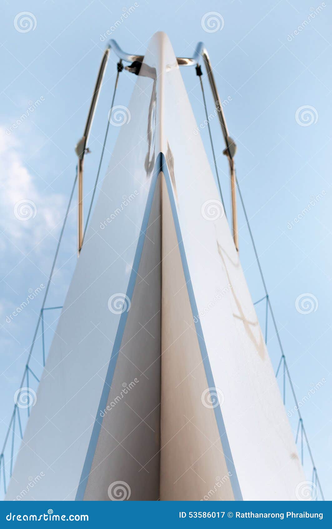 Yacht view from the bottom stock image. Image of ship - 53586017