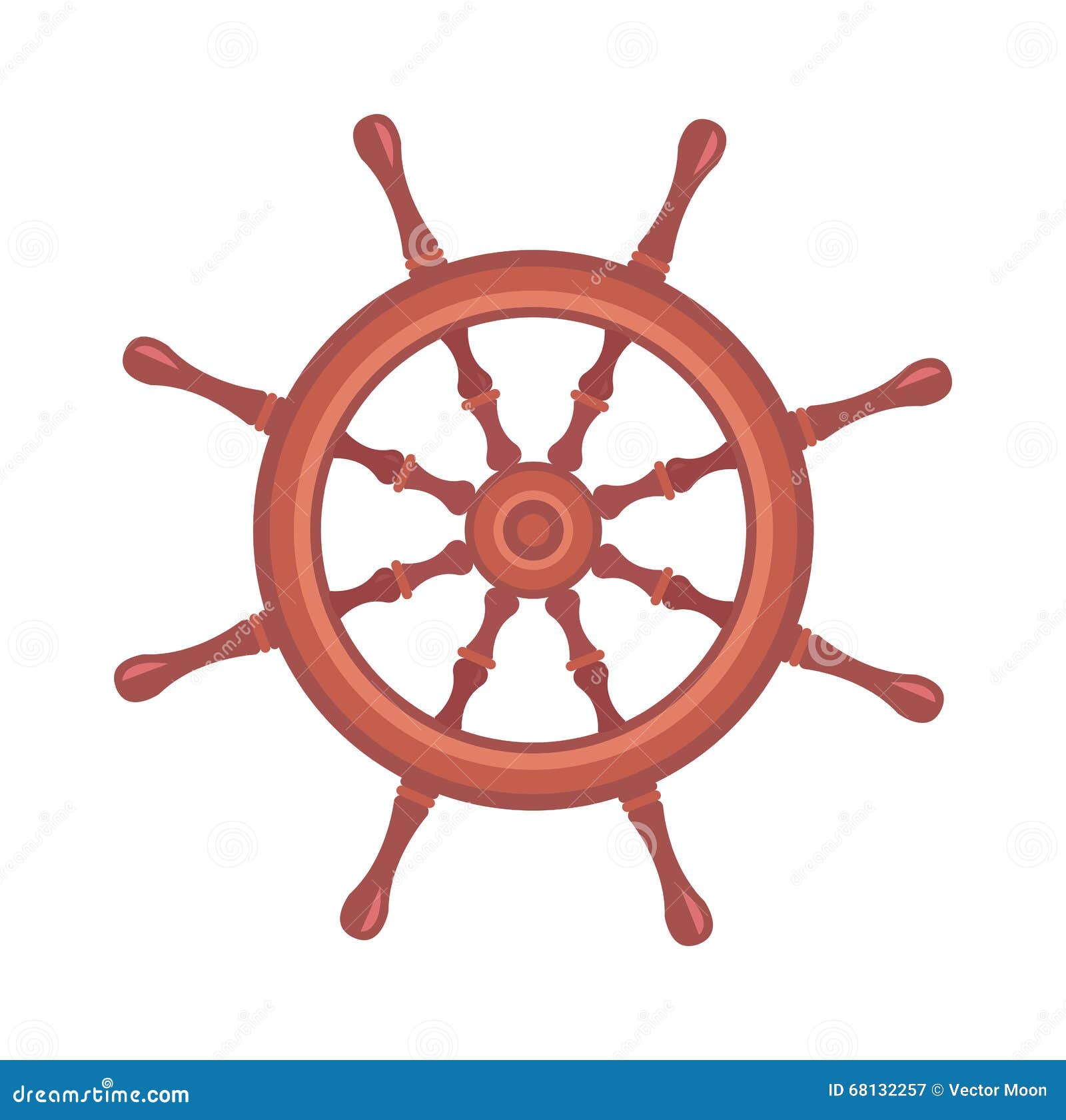 Yacht Wheel Vector Illustration Stock Vector - Illustration of ...