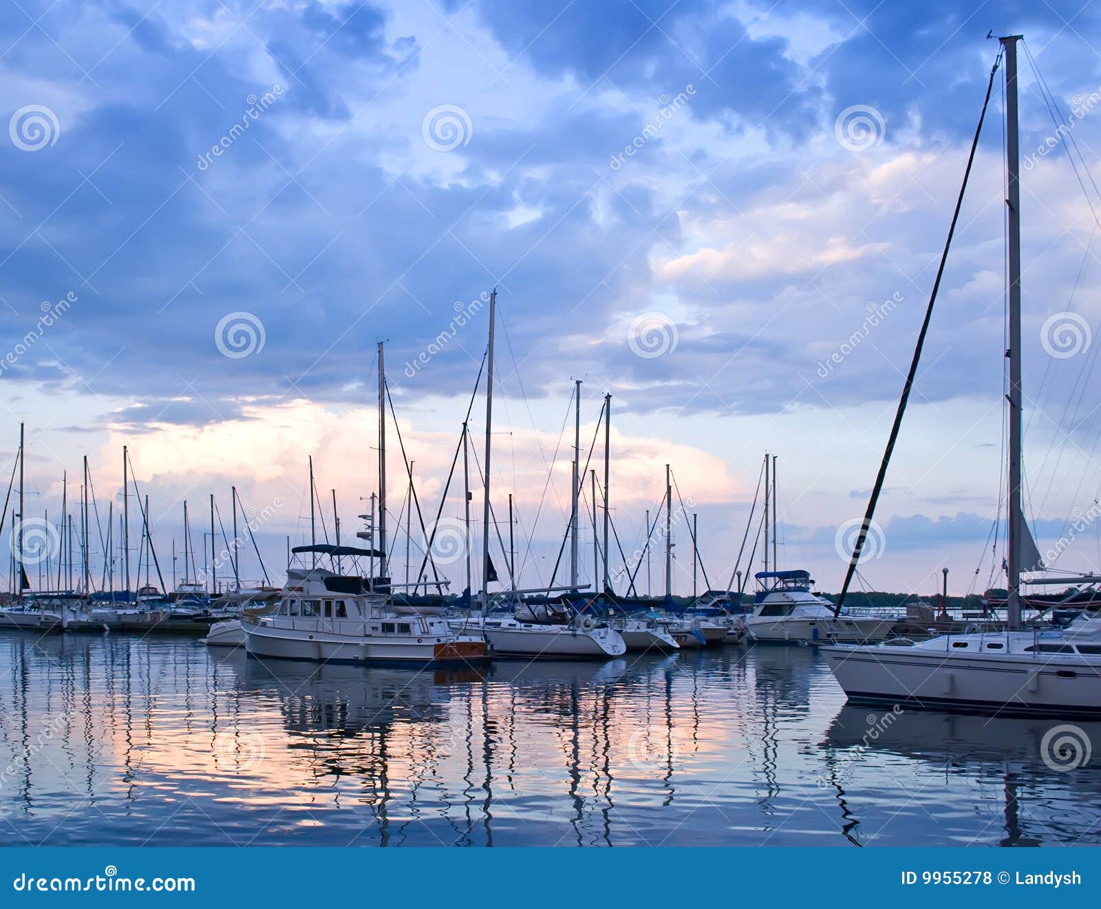 Yachts and Boats in Harbour at Sunset Stock Photo - Image of marina ...