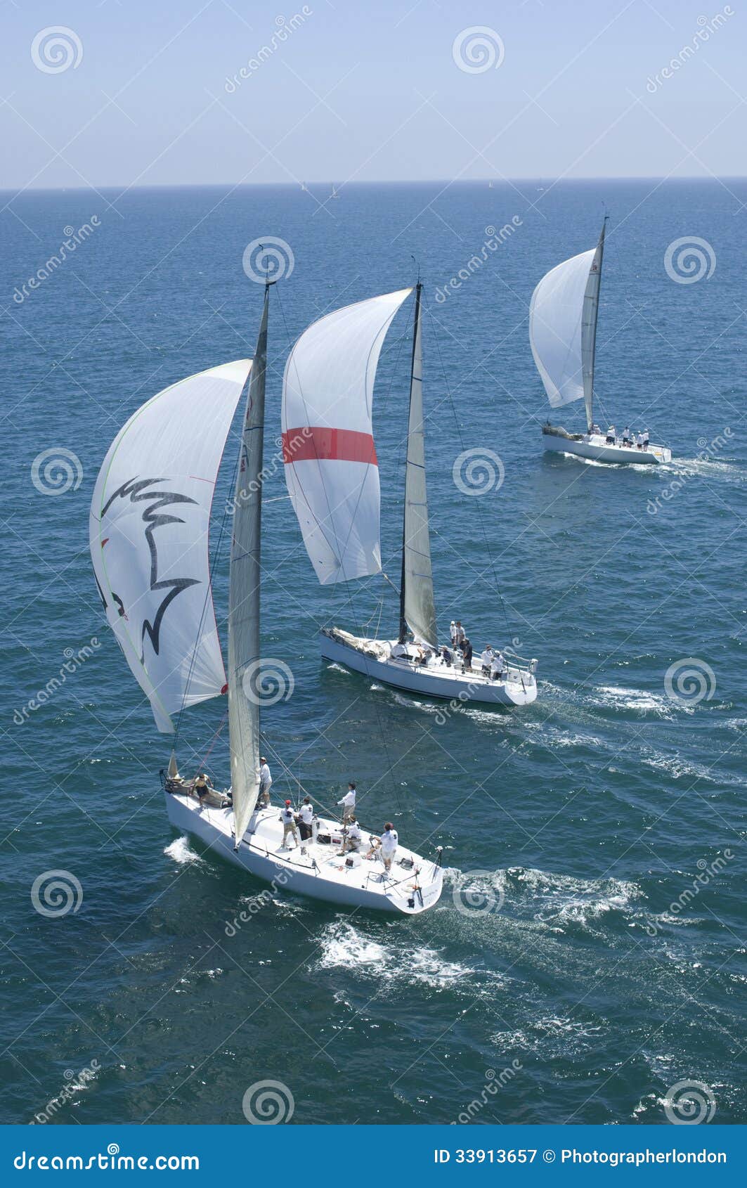 Yachts Compete in Team Sailing Event Stock Image - Image of copyspace ...