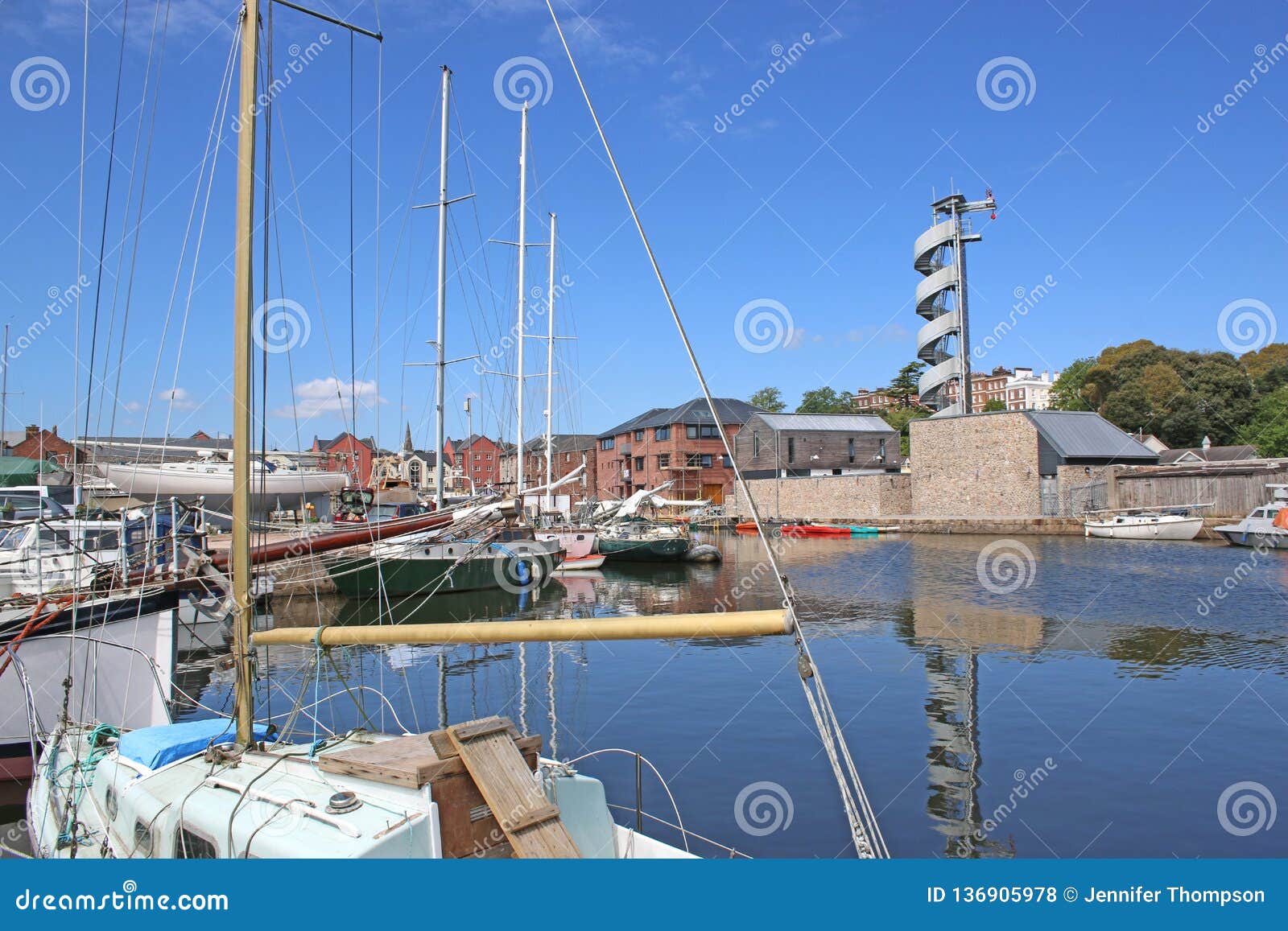 Yachts in Exeter Quay stock photo. Image of harbour - 136905978