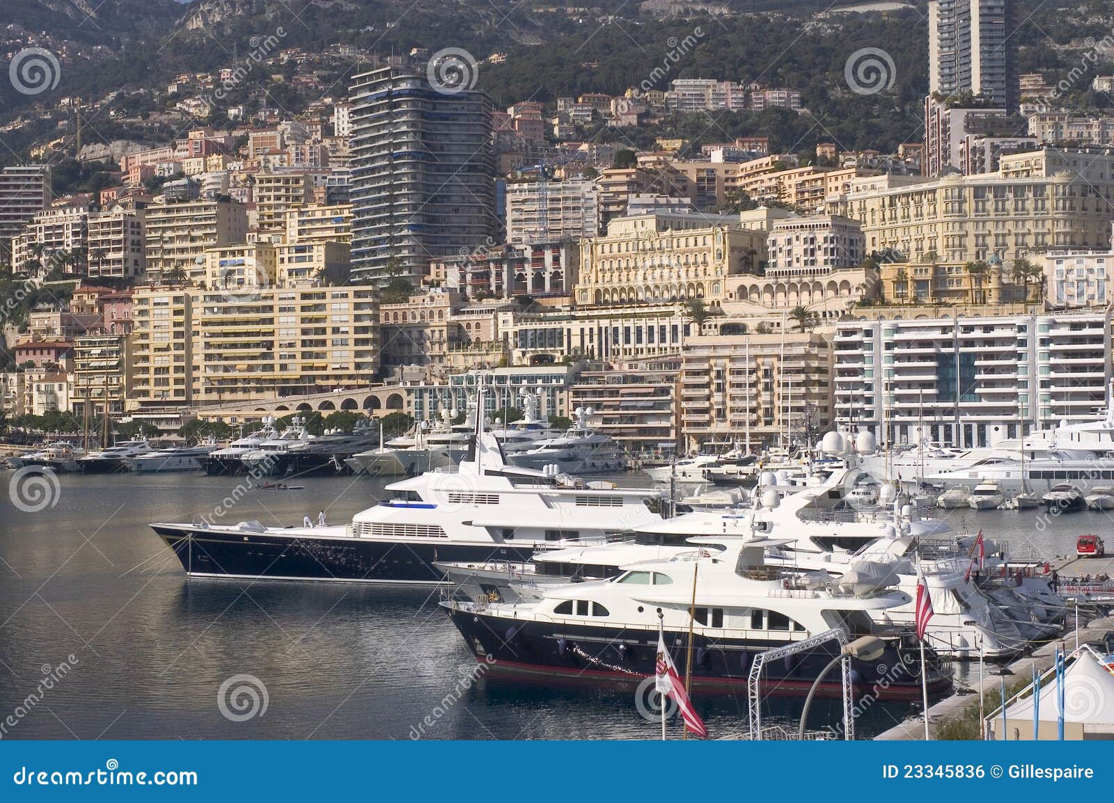 Yachts in Monaco Harbour stock photo. Image of horizon - 23345836