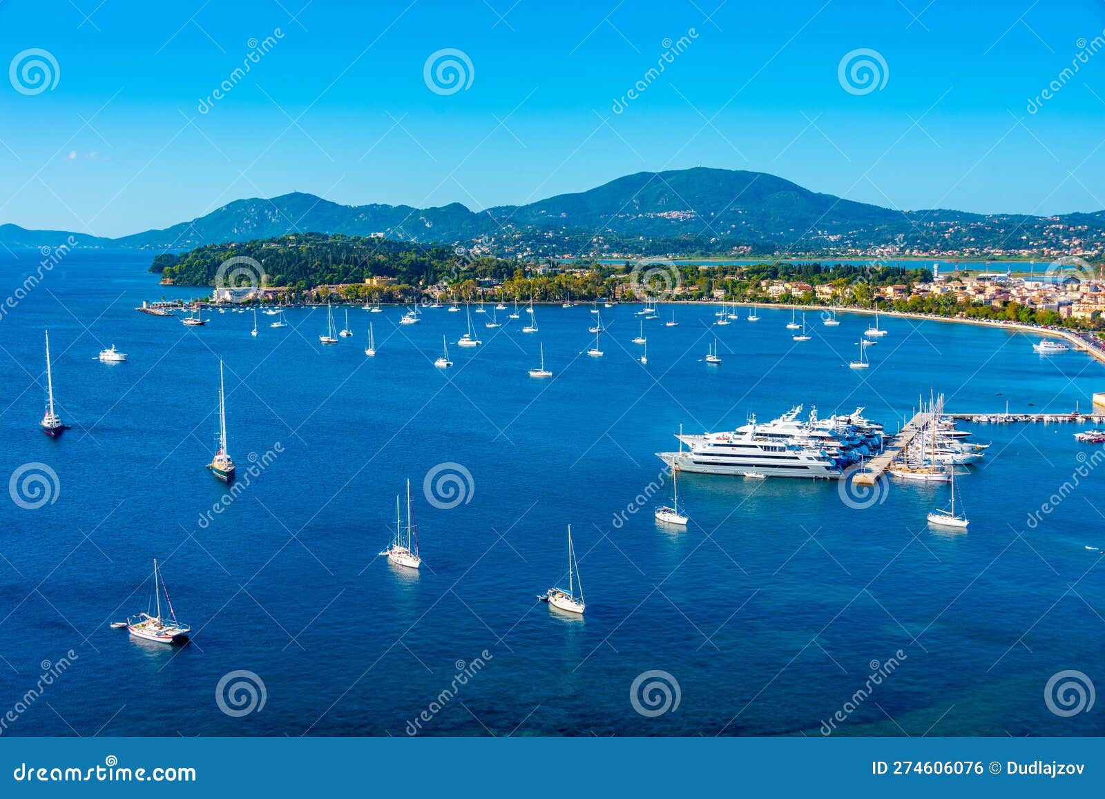 Yachts Mooring at the Port of Corfu Greece Stock Photo - Image of ...