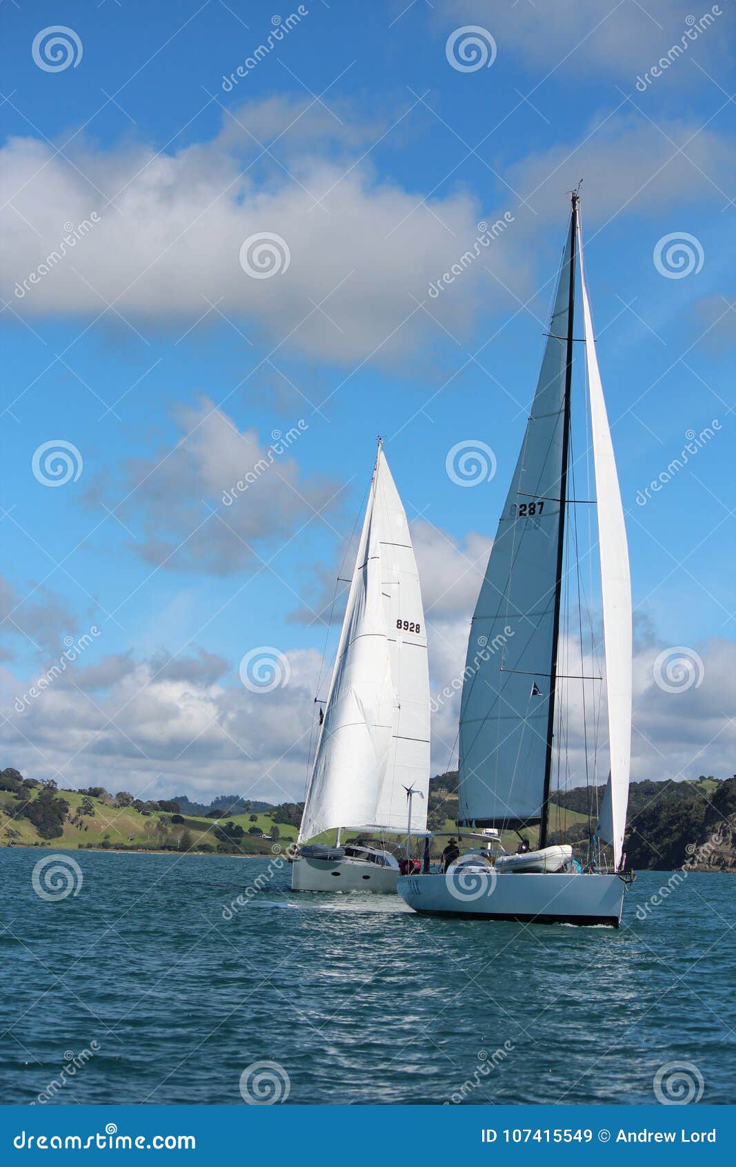 Yachts Sailing on Smooth Seas Editorial Stock Image - Image of blue ...