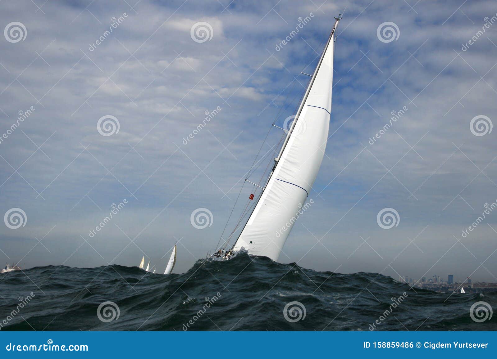 Yachts are Racing in a Wavy Sea Editorial Photo - Image of yacht ...