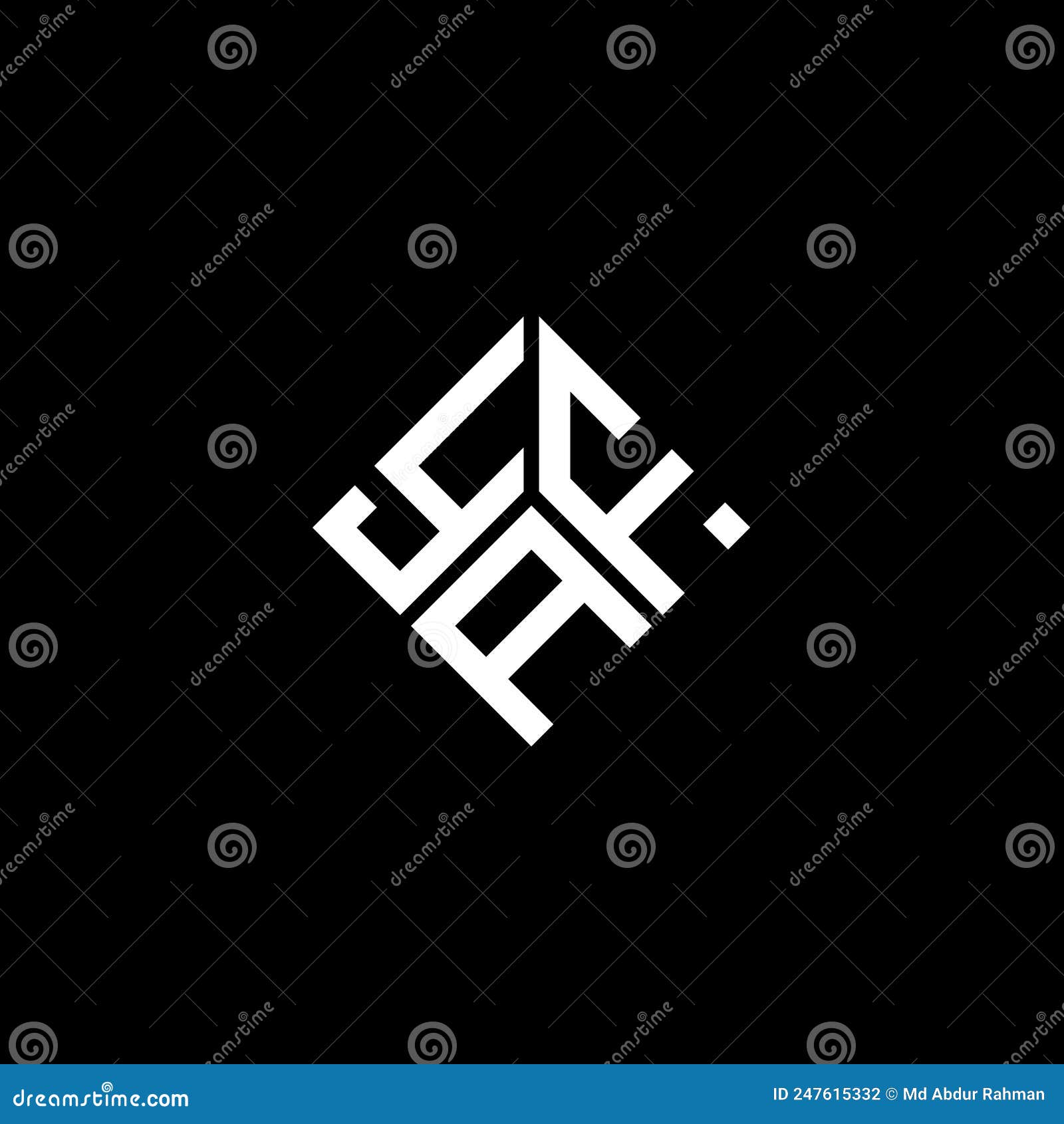 YAF Letter Logo Design on Black Background. YAF Creative Initials ...