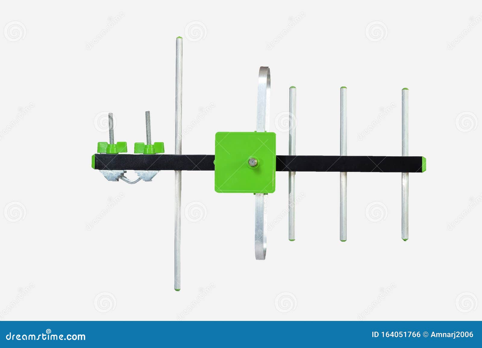 Yagi Antenna for UHF TV on White Stock Photo - Image of receiving ...