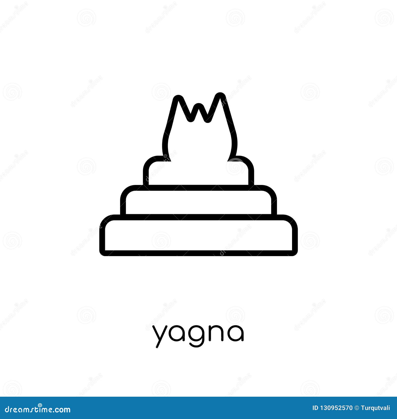 Yagna Icon. Trendy Modern Flat Linear Vector Yagna Icon on White Stock ...