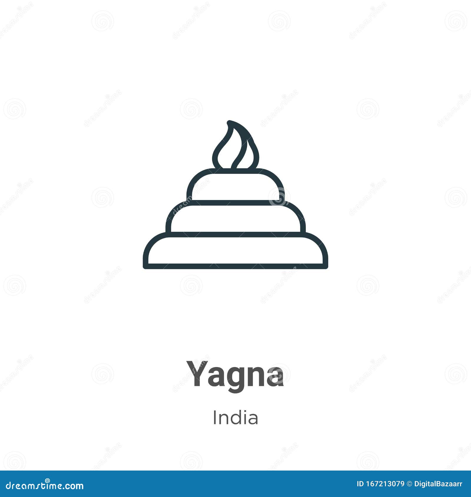 Yagna Outline Vector Icon. Thin Line Black Yagna Icon, Flat Vector Simple Element Illustration ...