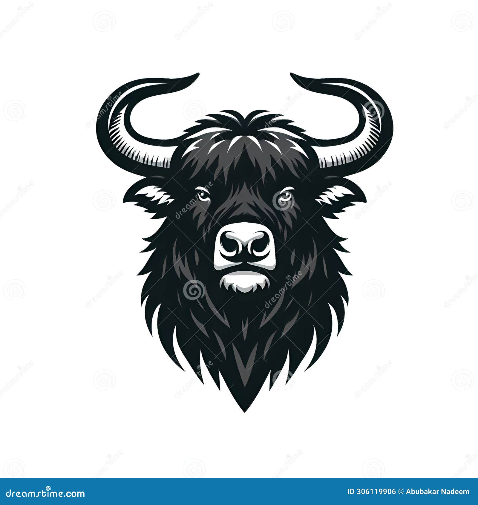 Yak Head Logo Vector Illustration Stock Illustration - Illustration of ...