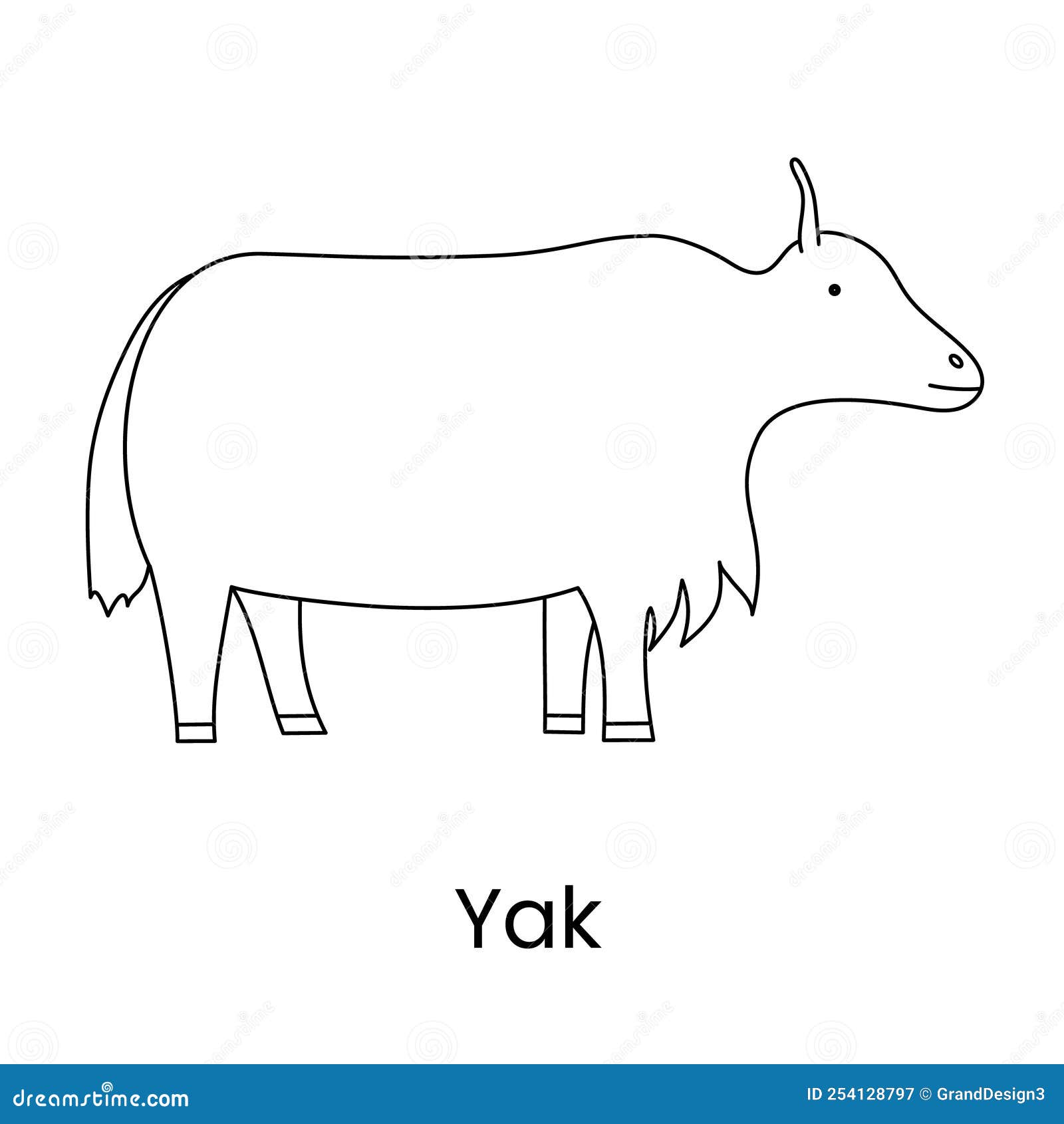 Yak Icon Line in Vector, Illustration of an Animal. Stock Vector ...