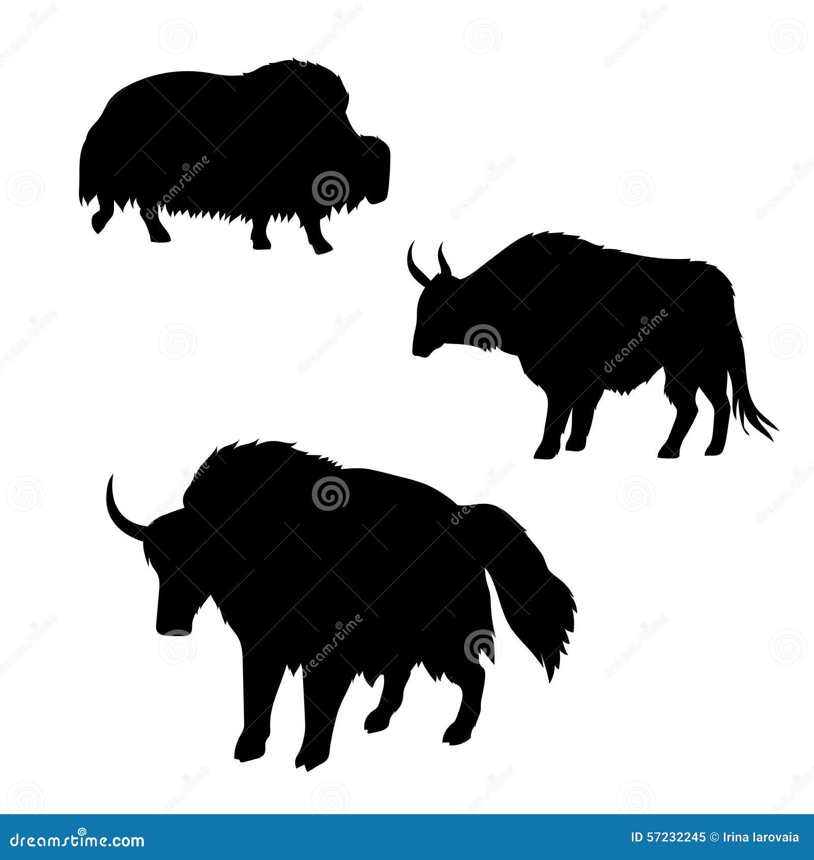 Yak vector silhouettes stock vector. Illustration of logo - 57232245
