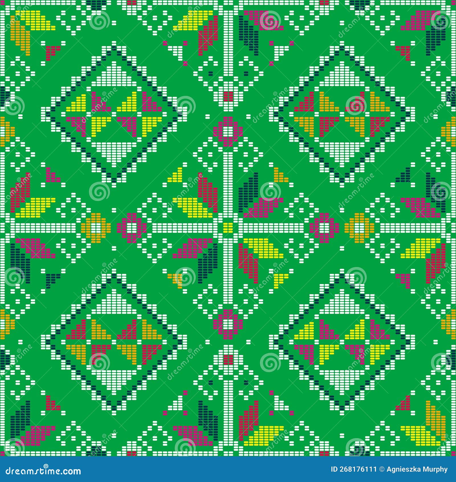 Filipino Traditonal Embroidery Style Inspired Vector Seamless Pattern ...