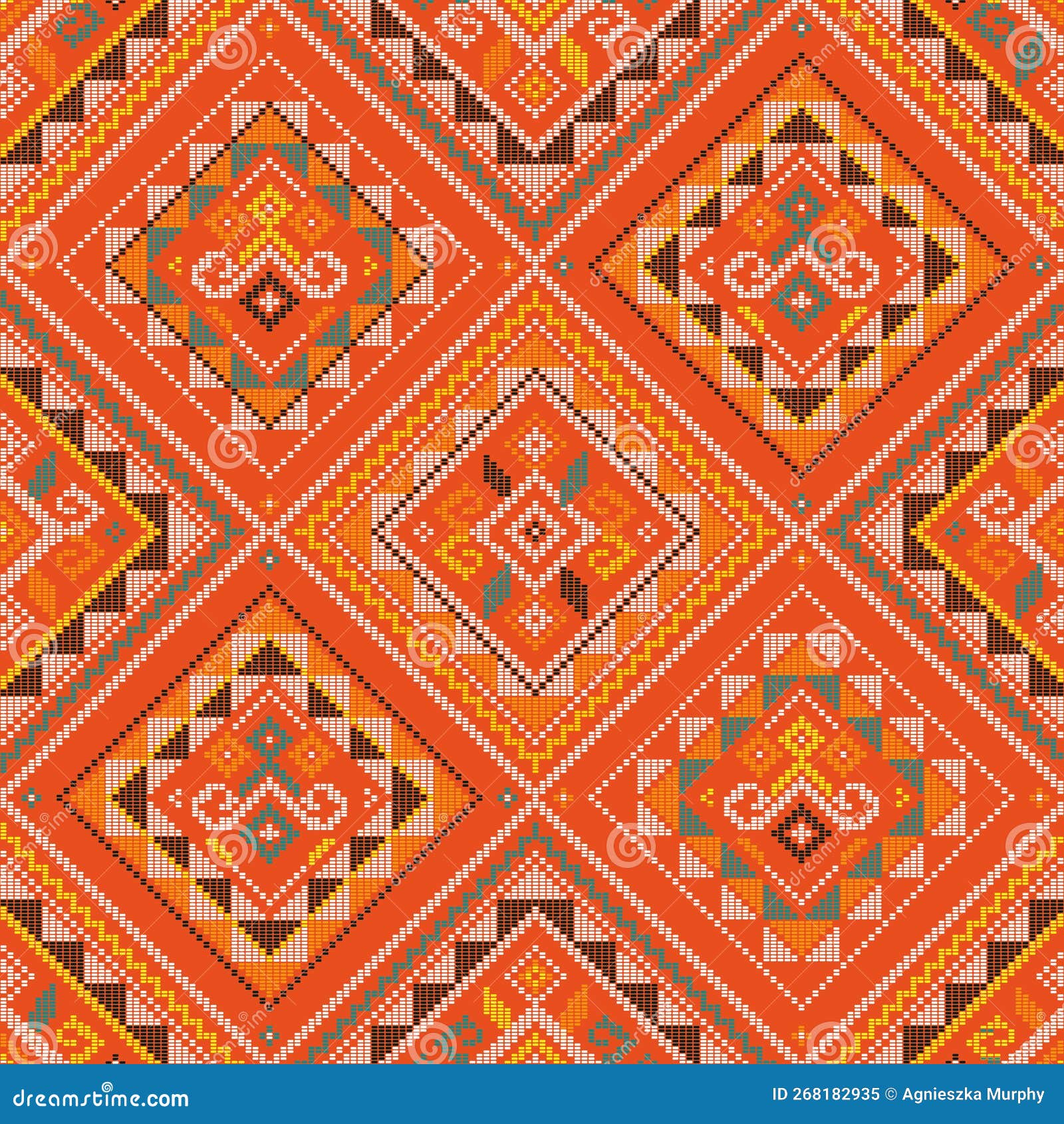 Filipino Folk Art Yakan Cloth Inspired Vector Seamless Pattern ...