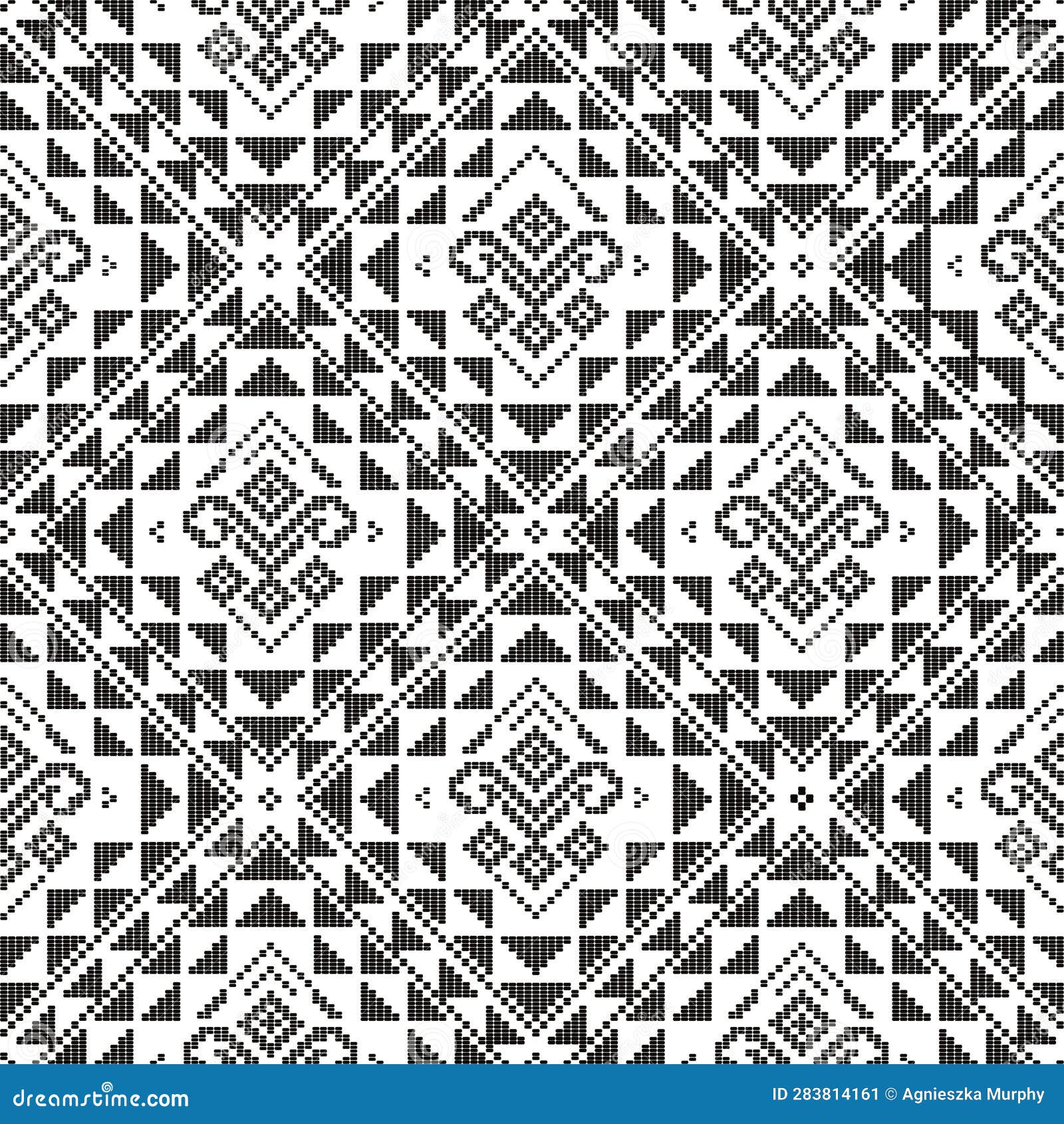 Filipino Folk Art Yakan Vector Seamless Pattern in Black and White ...