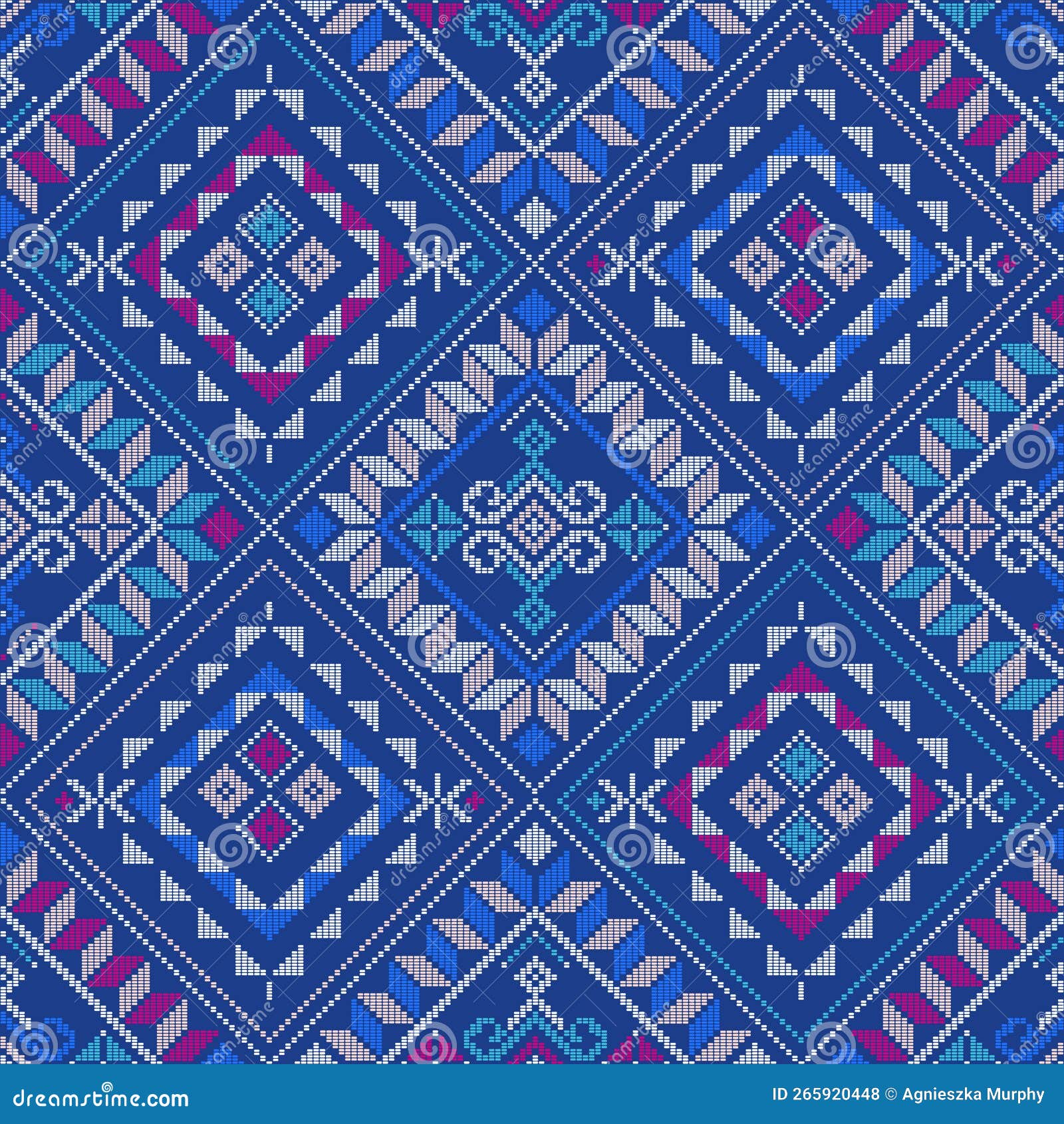 Yakan Weaving Inspired Vector Seamless Pattern Filipino Folk Art