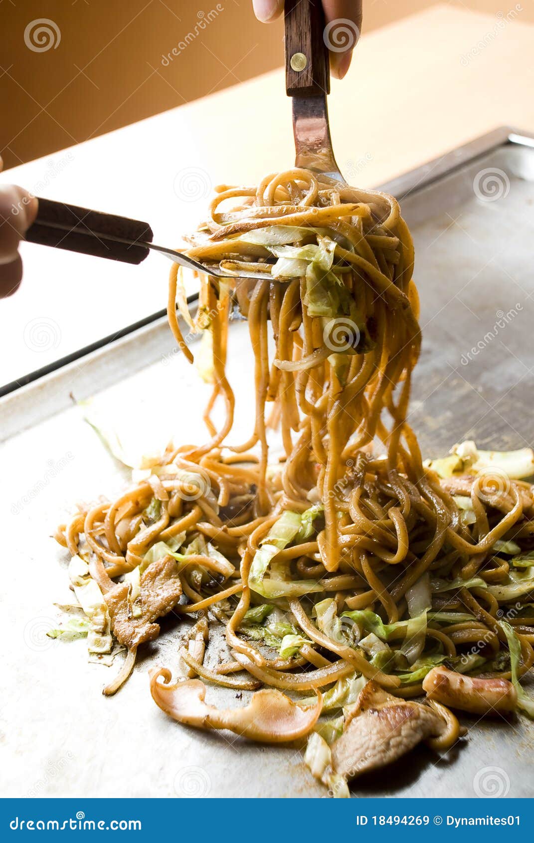 Yakisoba stock image. Image of seafoods, process, osaka - 18494269
