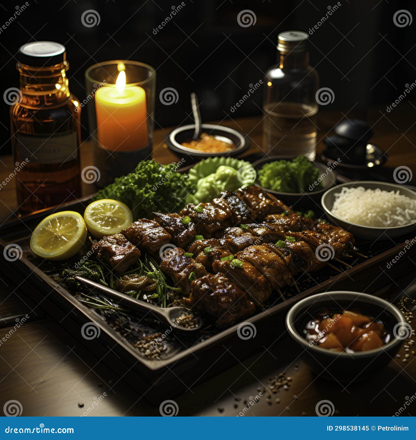 Yakitori on a Typical Table Stock Image - Image of culture, asian ...