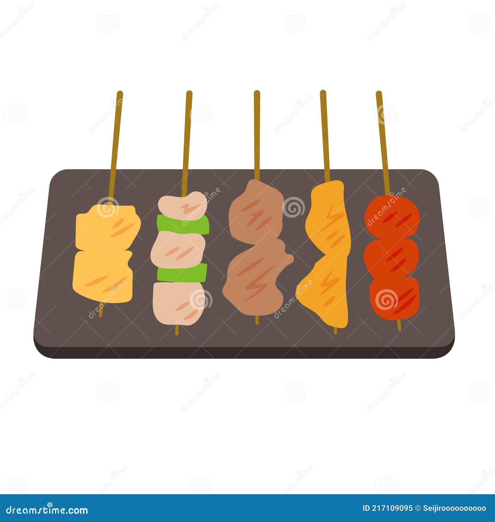 Yakitori stock vector. Illustration of food, material - 217109095