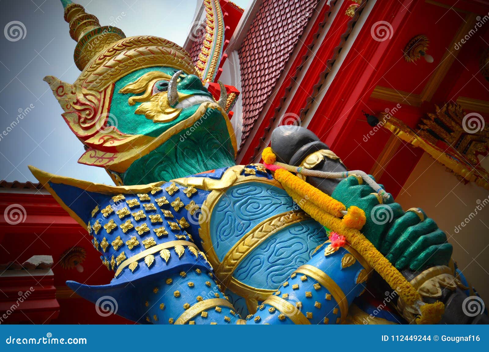 Yaksha Demon Warrior at a Thai Temple Stock Photo - Image of thailand ...