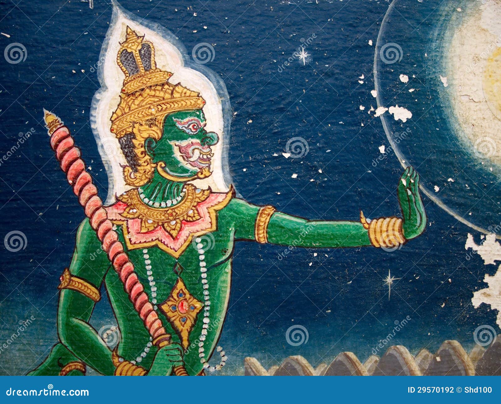 Yaksha painting stock photo. Image of caretaker, custodian - 29570192