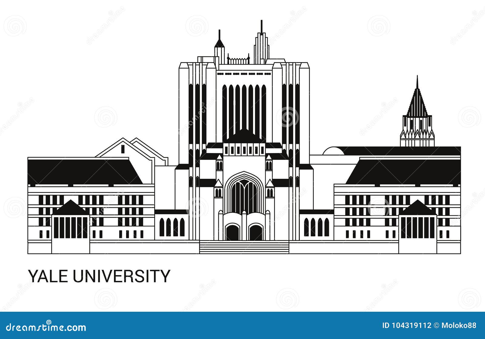 Yale University. Vector Illustration. Stock Vector - Illustration of ...