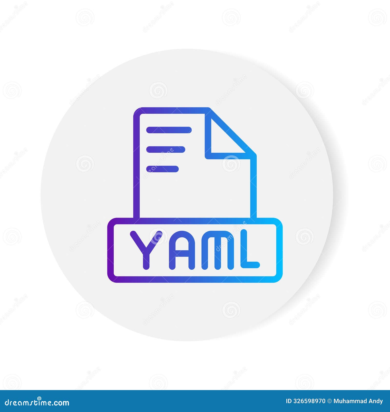Yaml Document Format File Icon. with Gradient Outlines. Vector ...